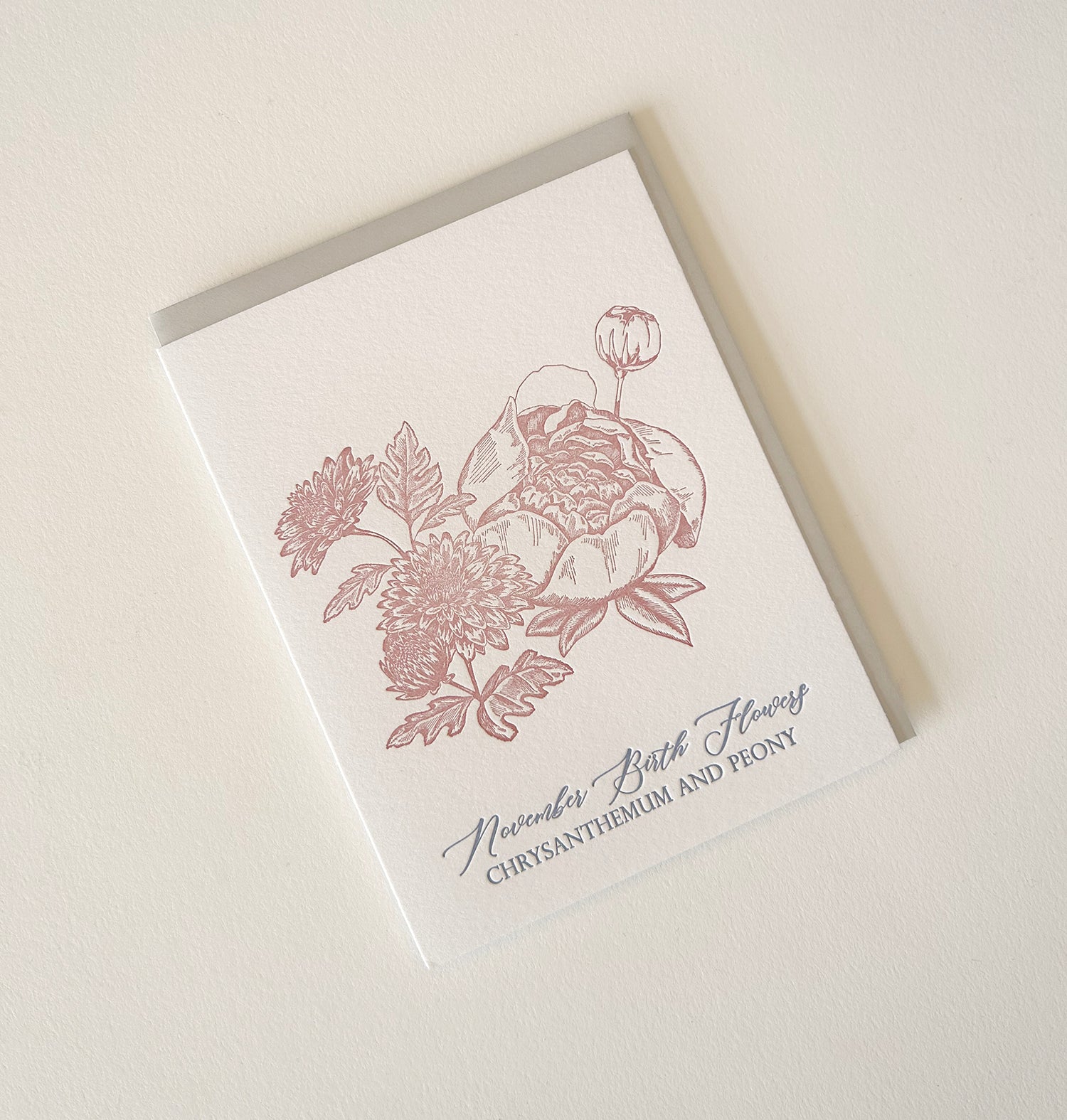 November Birth Flowers Letterpress Greeting Card | Birthday – Rust Belt ...
