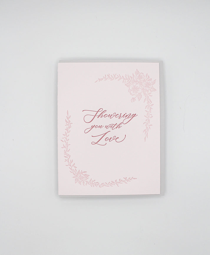 Showering You With Love Floral Letterpress Greeting Card – Rust Belt Love