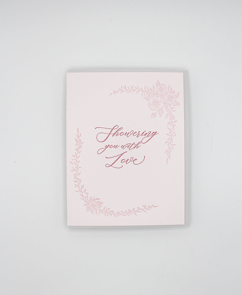 Showering You With Love Floral Letterpress Greeting Card – Rust Belt Love